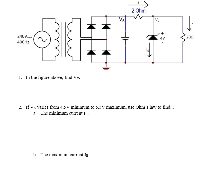 Solved If VA ﻿varies from 4.5 V ﻿minimum to 5.5 V ﻿maximum, | Chegg.com