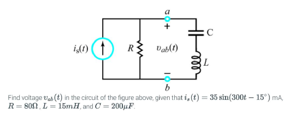 Solved Find voltage vab(t) in the circuit of the figure | Chegg.com