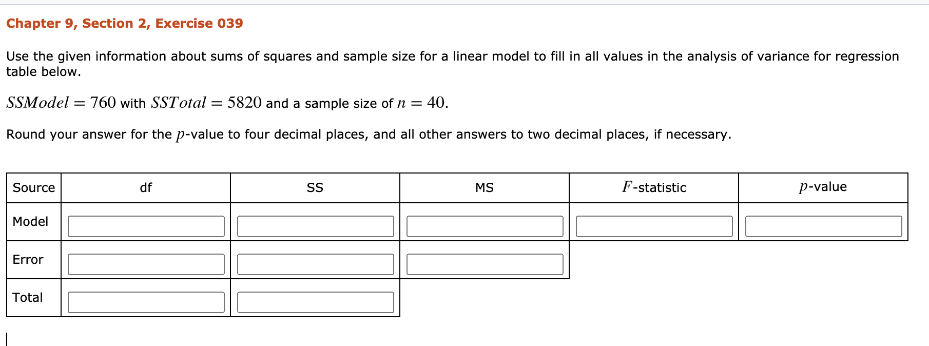 Solved Chapter 9, Section 2, Exercise 039 Use the given | Chegg.com