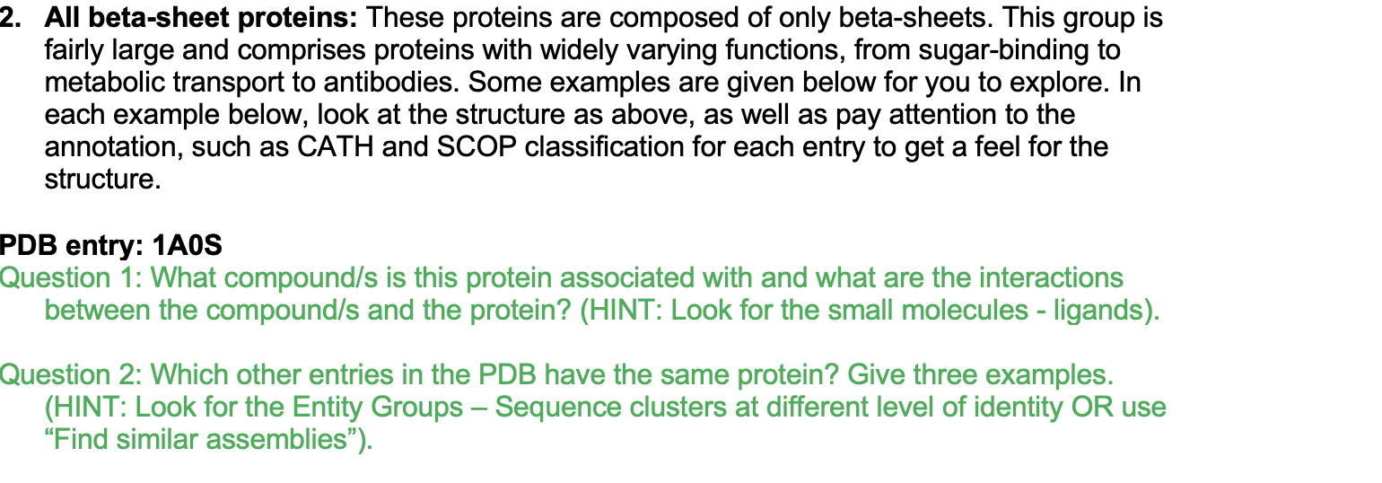 Solved PDB entry: 1A0SQuestion 1: What compound/s is this | Chegg.com
