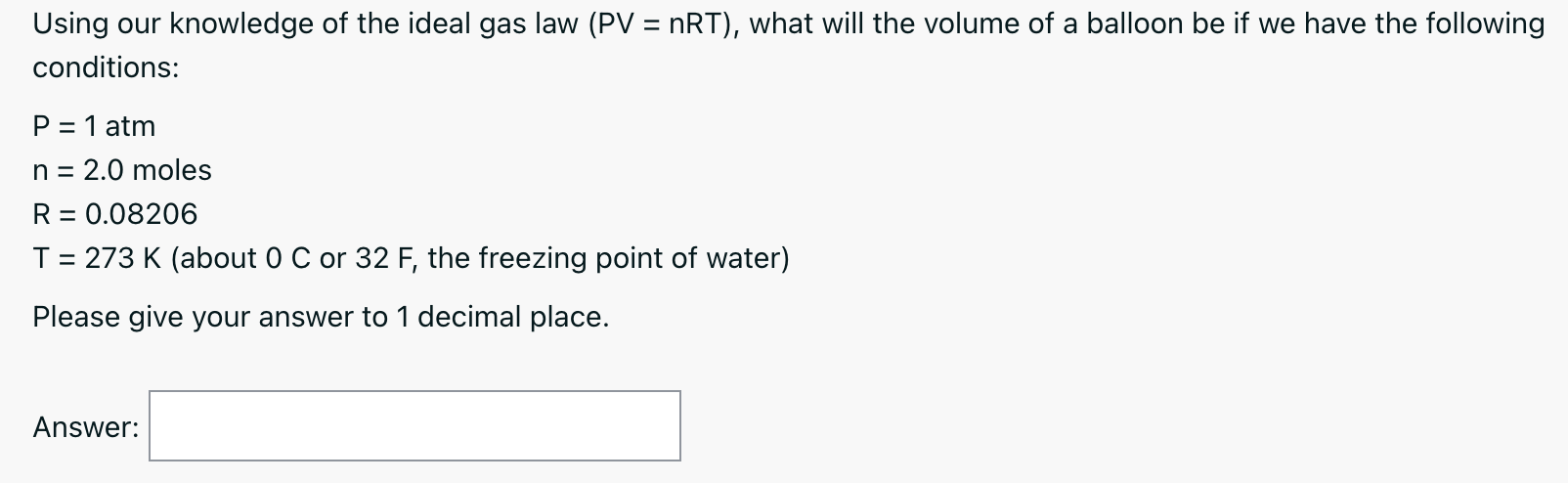 Solved Using our knowledge of the ideal gas law (PV = nRT), | Chegg.com
