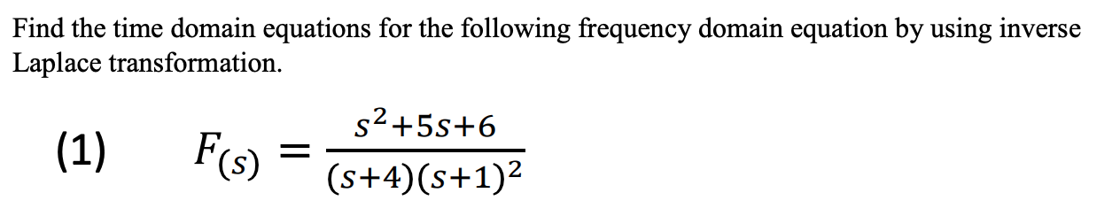 Solved Find the time domain equations for the following | Chegg.com