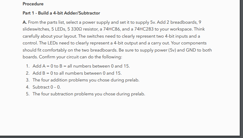 Parts List (on Tinkercad) • 2 x power supplies (5V) • | Chegg.com