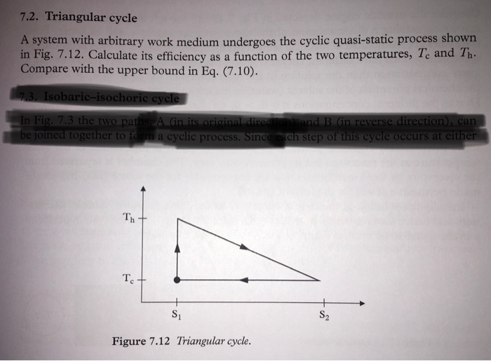 Solved 7.2. Triangular cycle A system with arbitrary work | Chegg.com