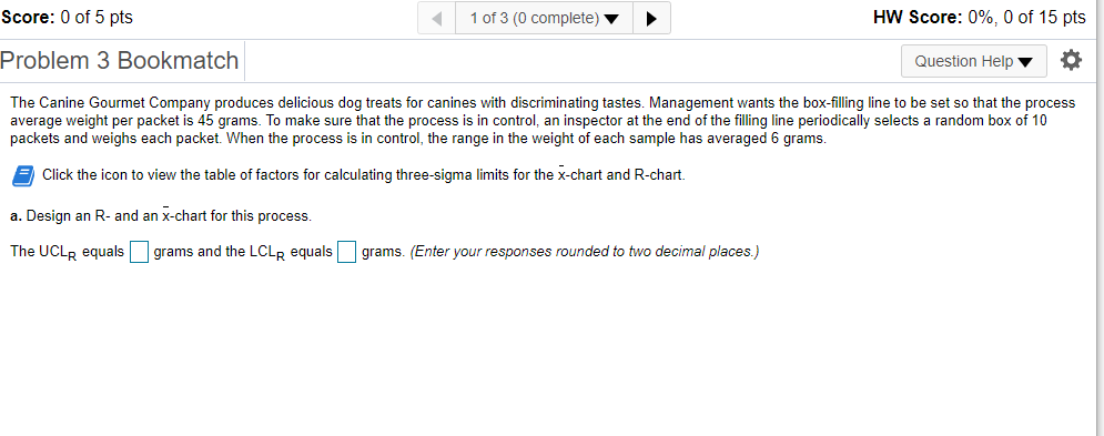 Solved Factors for calculating three-sigma limits for the | Chegg.com