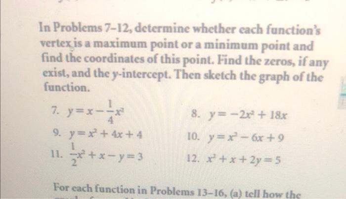 Solved In Problems 7-12, determine whether each function's | Chegg.com