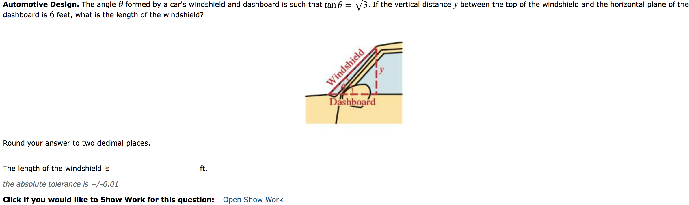 Solved Automotive Design. The angle 0 formed by a car's | Chegg.com