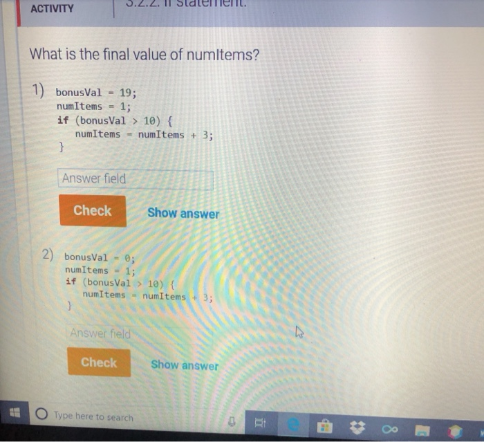 Solved ACTIVITY What is the final value of numltems? 1) | Chegg.com