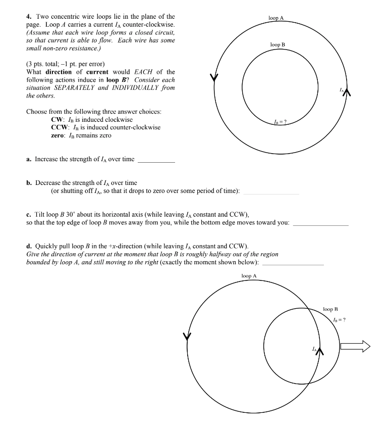 4. Two concentric wire loops lie in the plane of the | Chegg.com