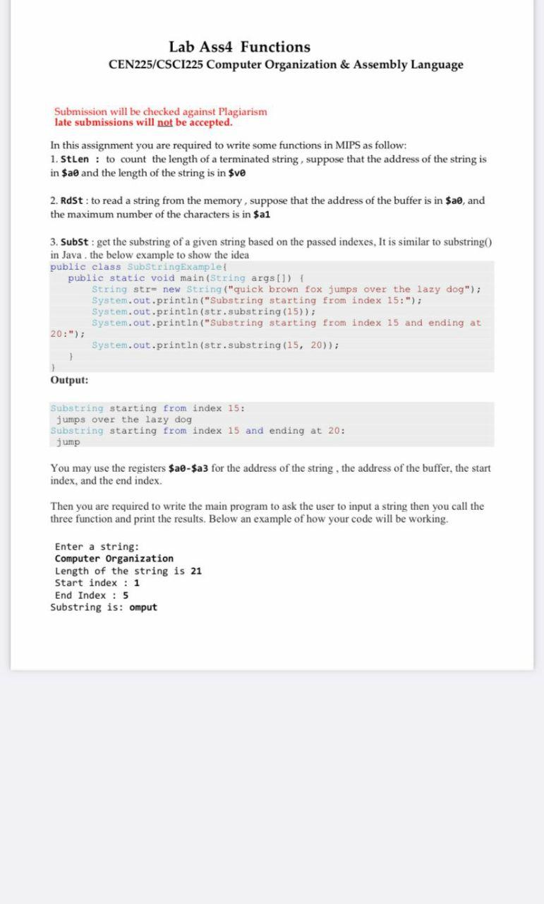 Lab Ass4 Functions CEN225/CSC1225 Computer | Chegg.com