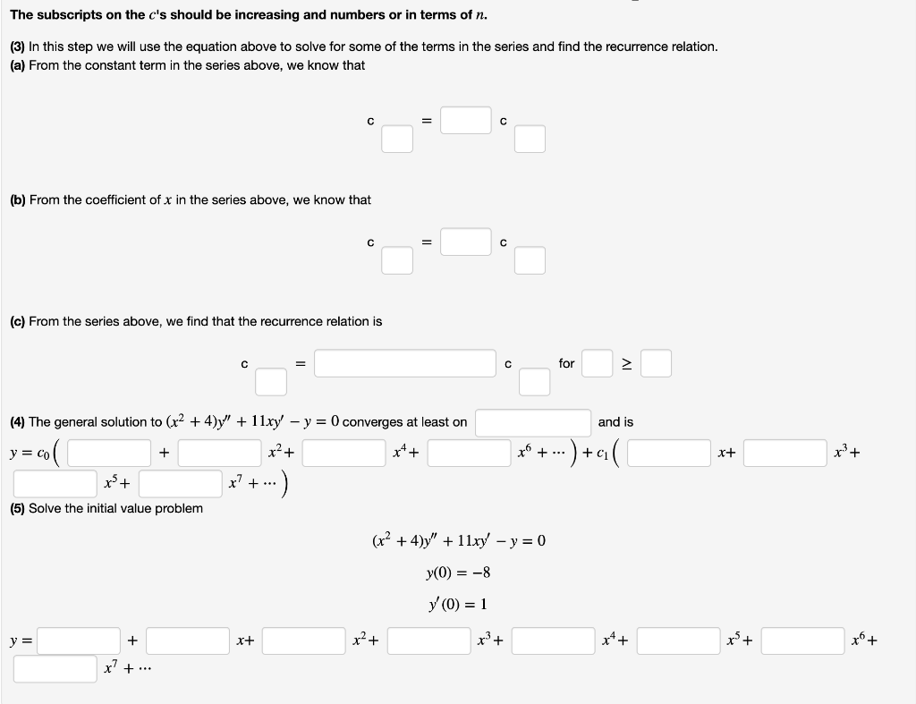 Solved (1 point) In this problem you will solve the | Chegg.com