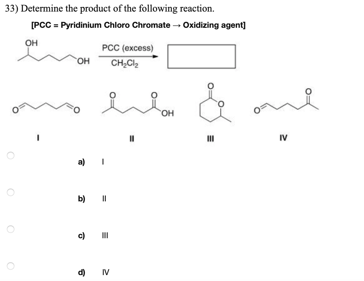 Solved 33) Determine the product of the following reaction. | Chegg.com