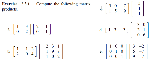 Solved Exercise 2.3.1 ﻿Compute the following | Chegg.com