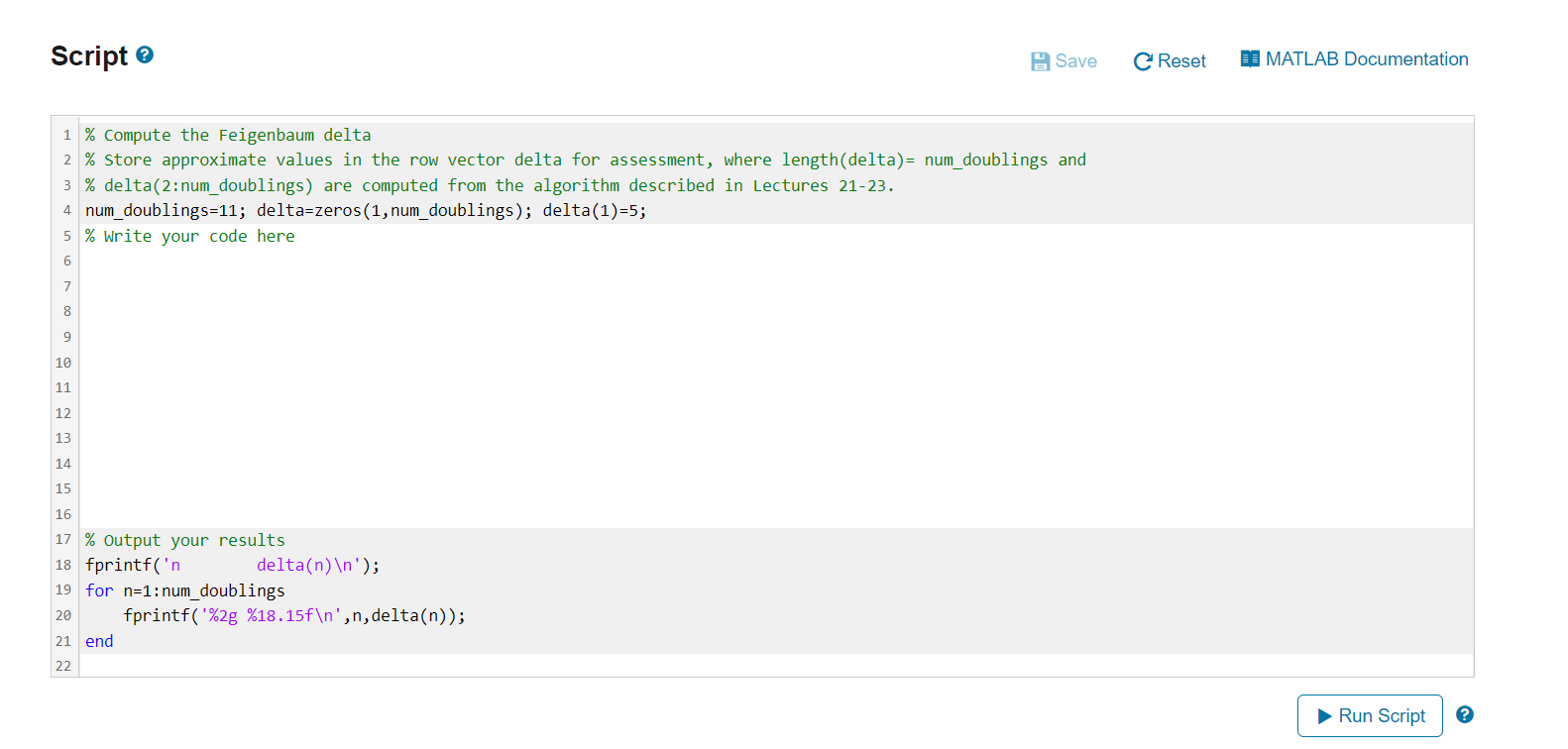 Solved Computation of the Feigenbaum delta Compute the | Chegg.com