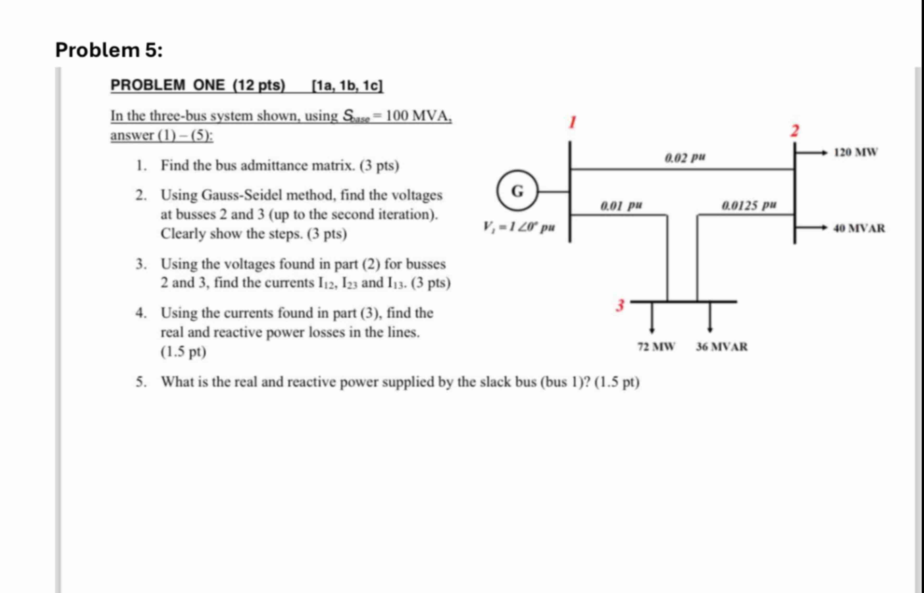 Solved Problem 5:PROBLEM ONE (12 pts) [1a, 1b, 1c]In ﻿the | Chegg.com