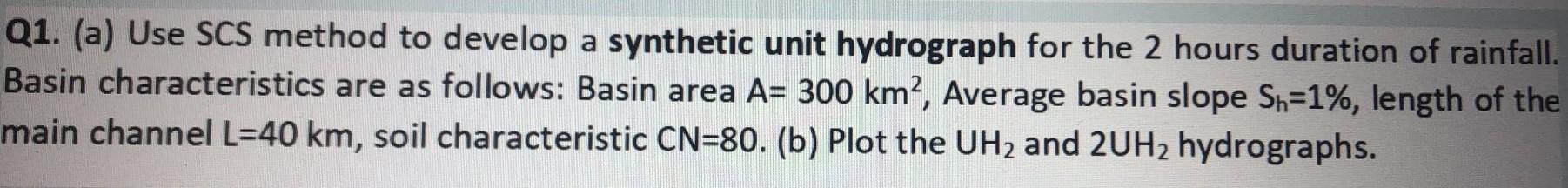 Solved Q1. (a) Use SCS method to develop a synthetic unit | Chegg.com