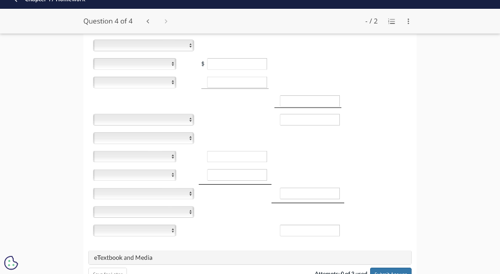 Solved Current Attempt in Progress The three accounts shown | Chegg.com