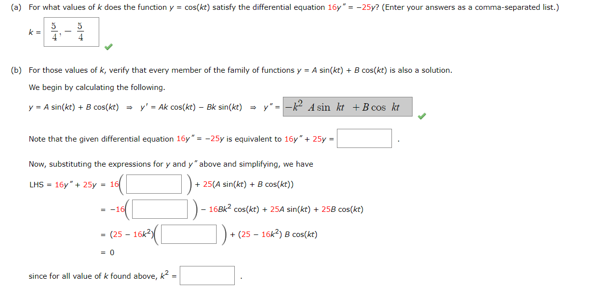 Solved (a) For what values of k does the function y = | Chegg.com
