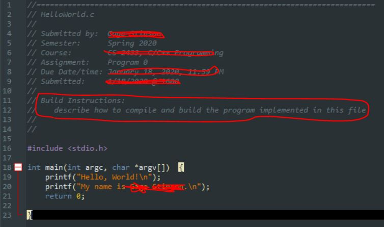 Solved // HelloWorld.c / Submitted by: Gads LSID // | Chegg.com