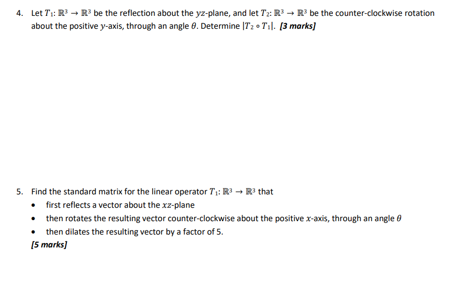 Solved 4. Let T1: R3 → R3 be the reflection about the | Chegg.com
