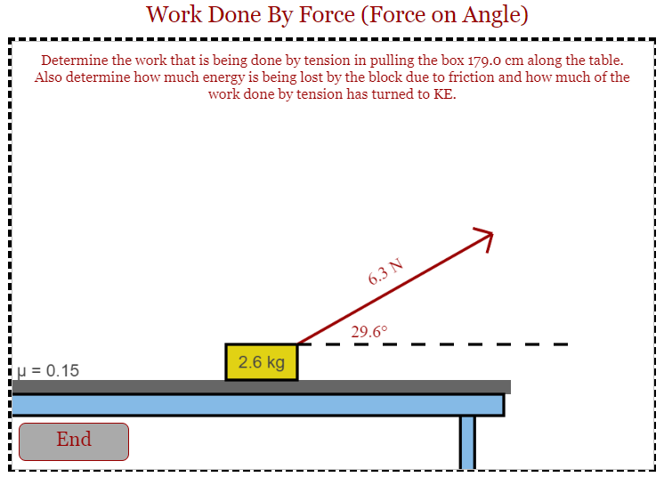 Solved Work Done By Force (Force on Angle) Determine the | Chegg.com