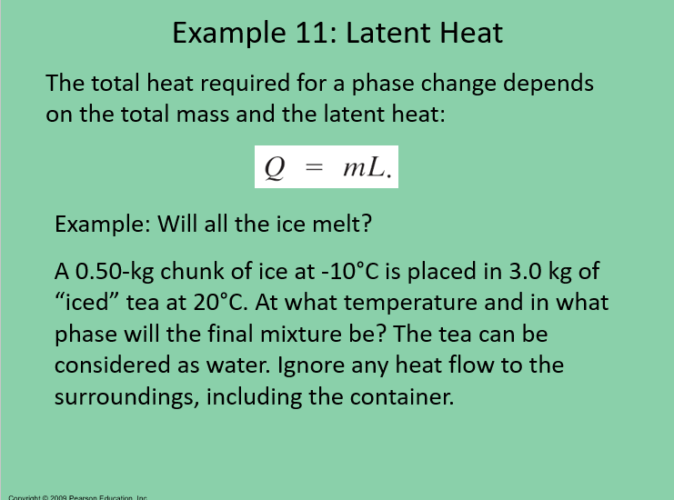 Solved Example 11: Latent Heat The total heat required for a | Chegg.com