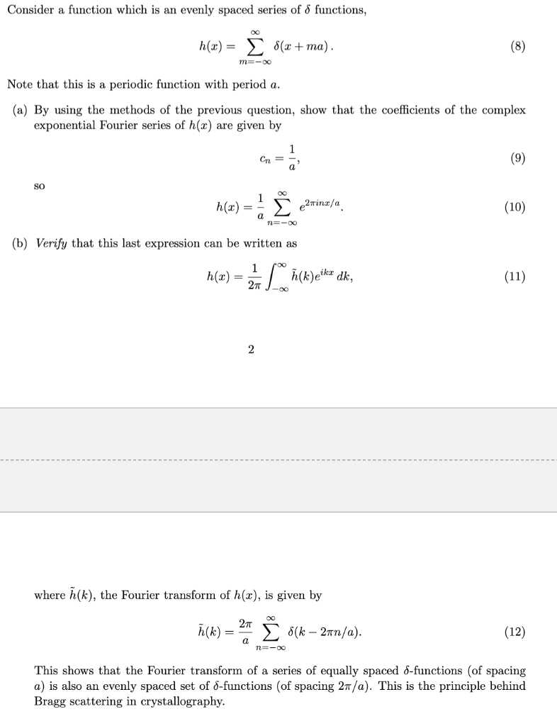 Consider a function which is an evenly spaced series | Chegg.com