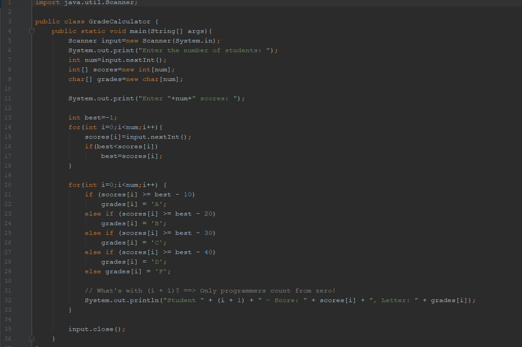 Solved import Java.util.scanner public class GradeCalculator | Chegg.com
