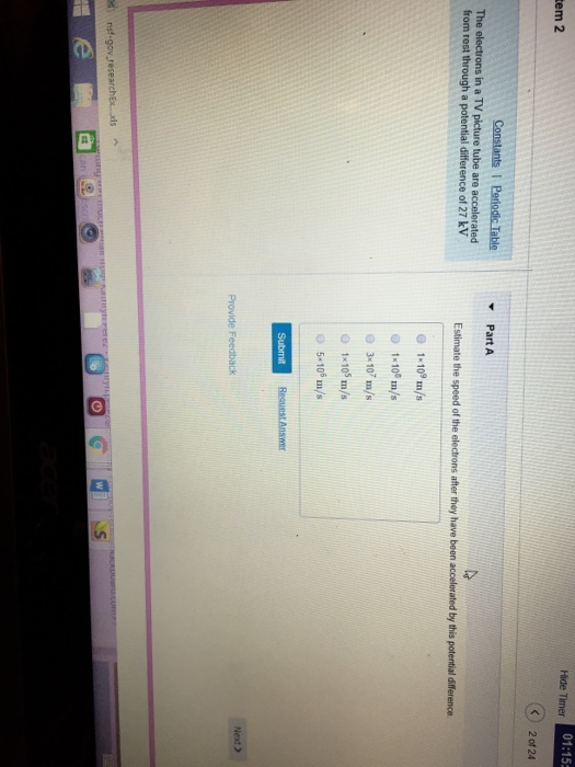 Solved 01:15 Hide Timer em 2 く) 2of24 Constants Periodic | Chegg.com