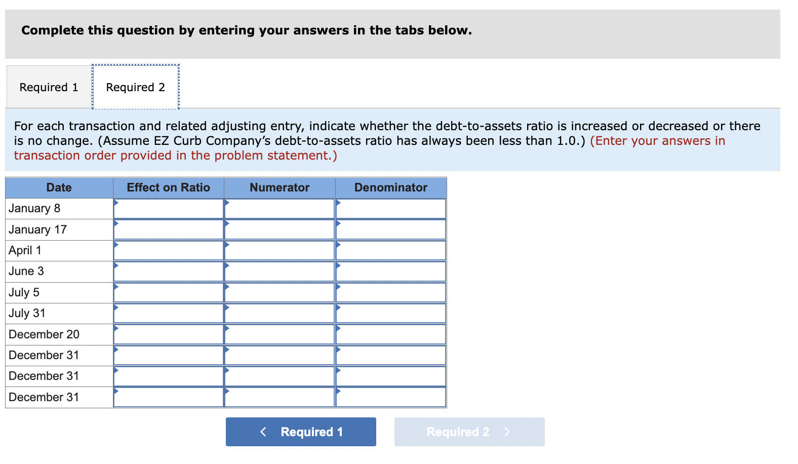 Solved EZ Curb Company completed the following transactions. | Chegg.com