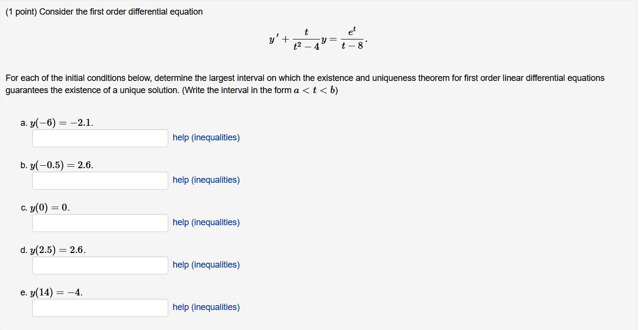 Solved Consider the first order differential | Chegg.com