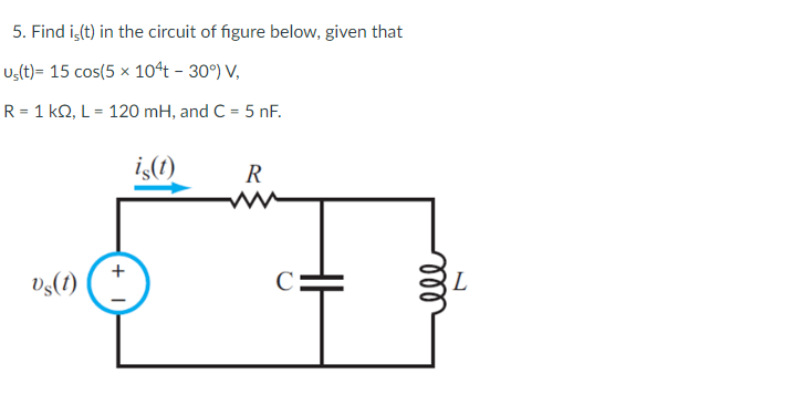 Solved Find is(t) ﻿in the circuit of figure below, given | Chegg.com