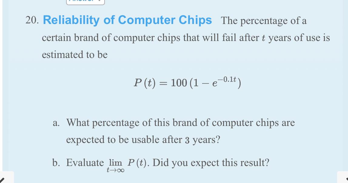 Solved 20. Reliability of Computer Chips The percentage of a | Chegg.com