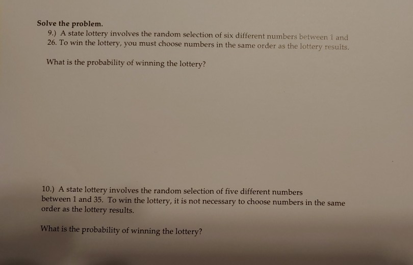 Solved Solve the problem. 9.) A state lottery involves the | Chegg.com