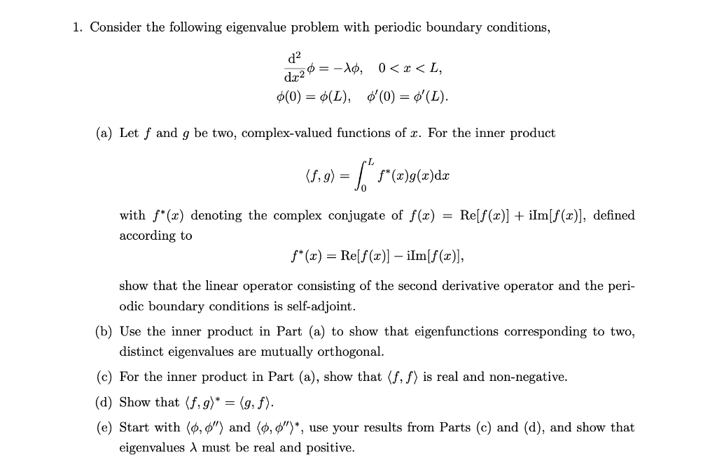 Solved 1. Consider the following eigenvalue problem with | Chegg.com