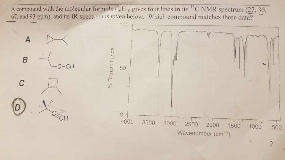 Solved A compound with the molecular formula Cso gives four | Chegg.com