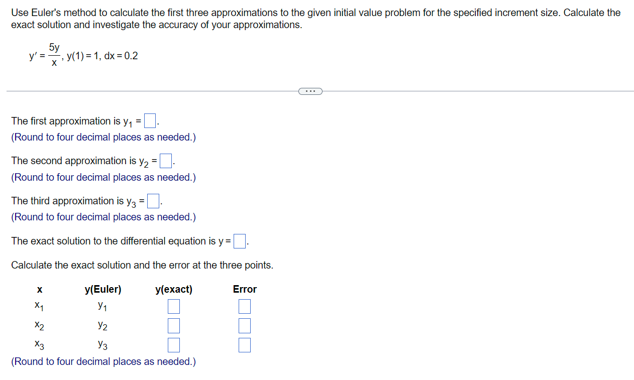 Solved Use Euler's method to calculate the first three | Chegg.com
