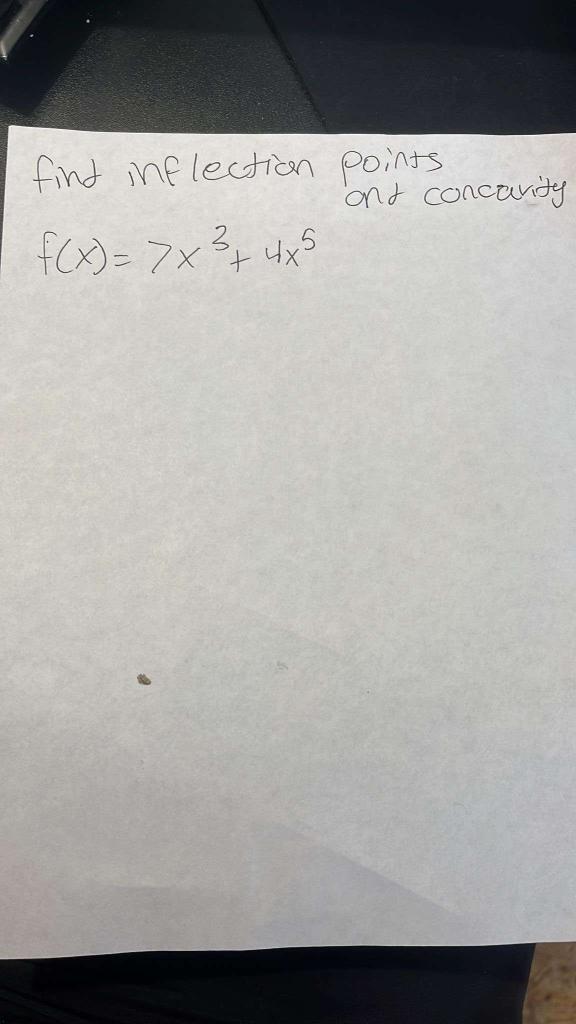 Solved find inflection points f(x)=7x3+4x5 | Chegg.com