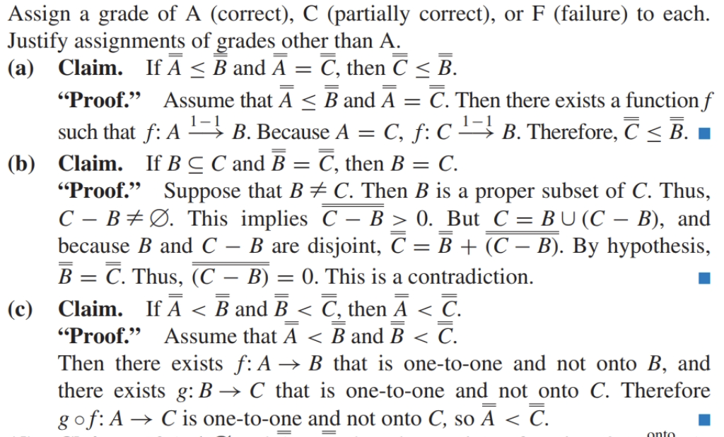 Solved Assign a grade of A (correct), C (partially correct), | Chegg.com