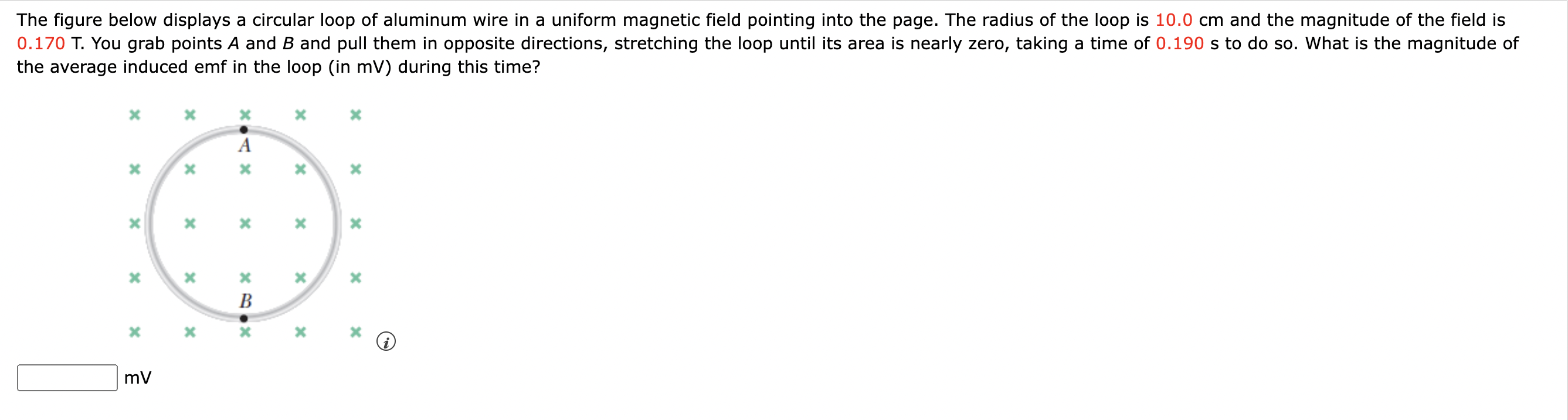 Solved The figure below displays a circular loop of aluminum | Chegg.com