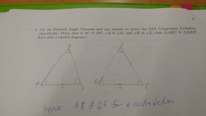 Solved 5Use the External Angle Theorem and any axioms to | Chegg.com