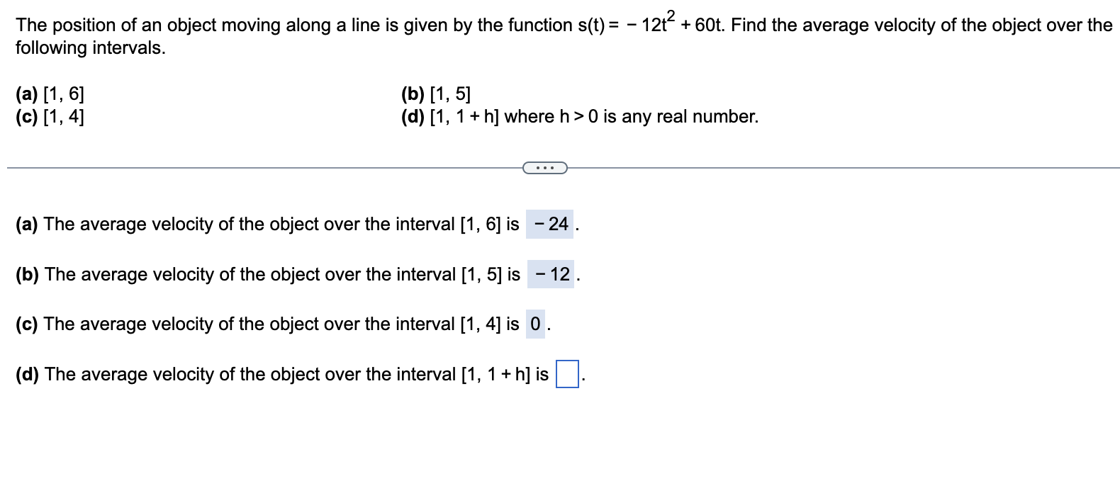Solved The Position Of An Object Moving Along A Line Is