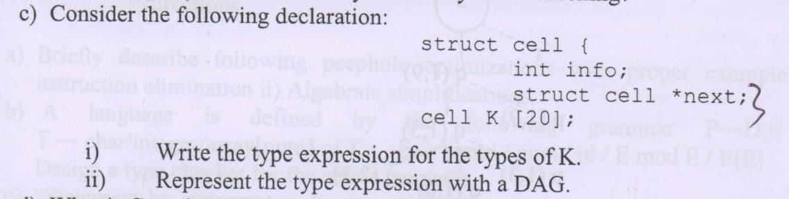 Solved C Consider The Following Declaration Struct Cell {