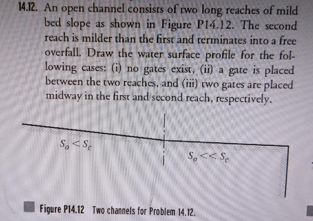 Solved 14.12. An open channel consists of two long reaches | Chegg.com