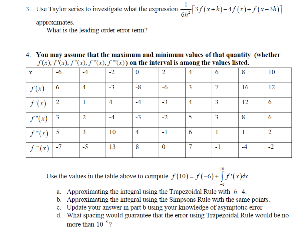 Solved 3. Use Taylor series to investigate what the | Chegg.com