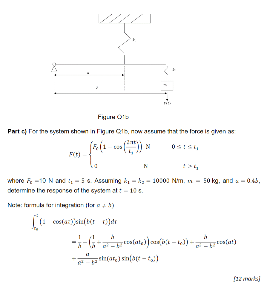 Solved Figure Q1b Part c) For the system shown in Figure | Chegg.com