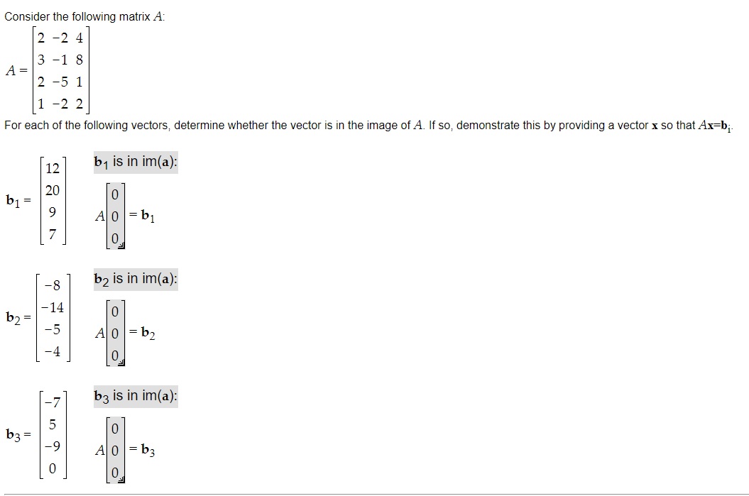 Solved Consider the following matrix A : | Chegg.com