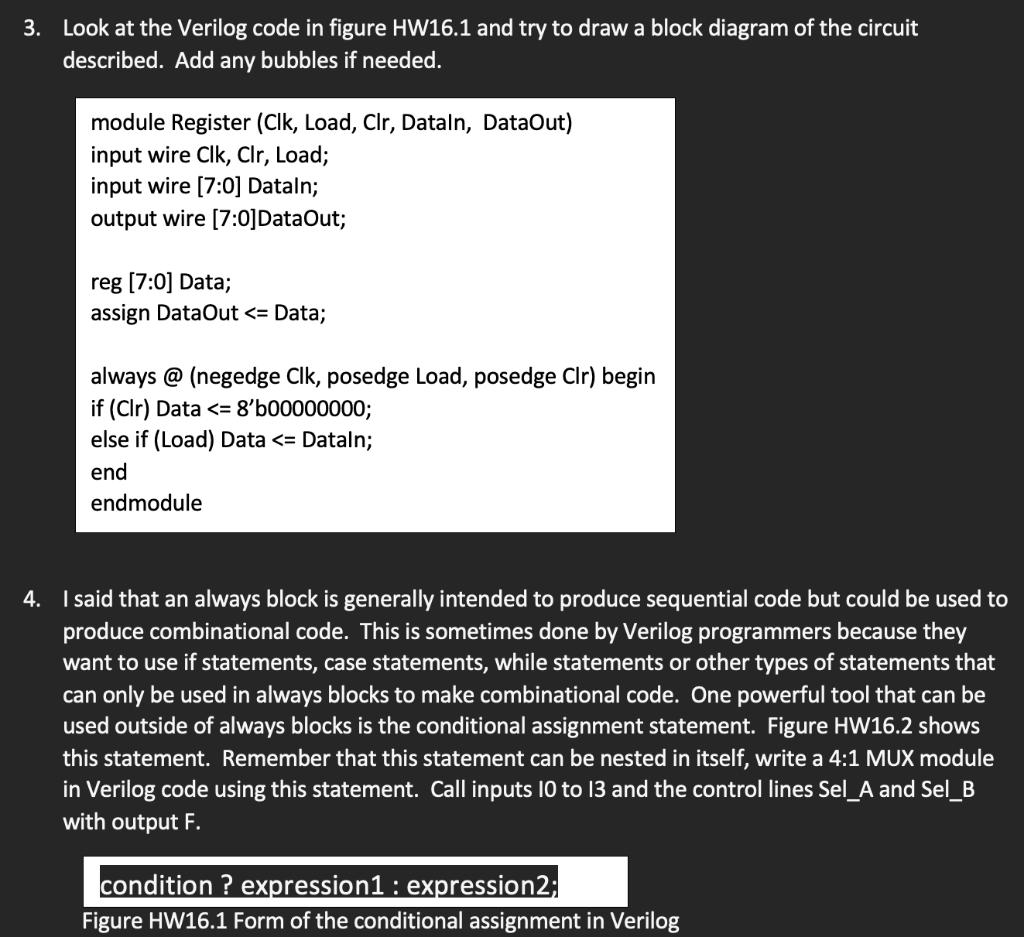 Solved Look at the Verilog code in figure HW16.1 and try to | Chegg.com