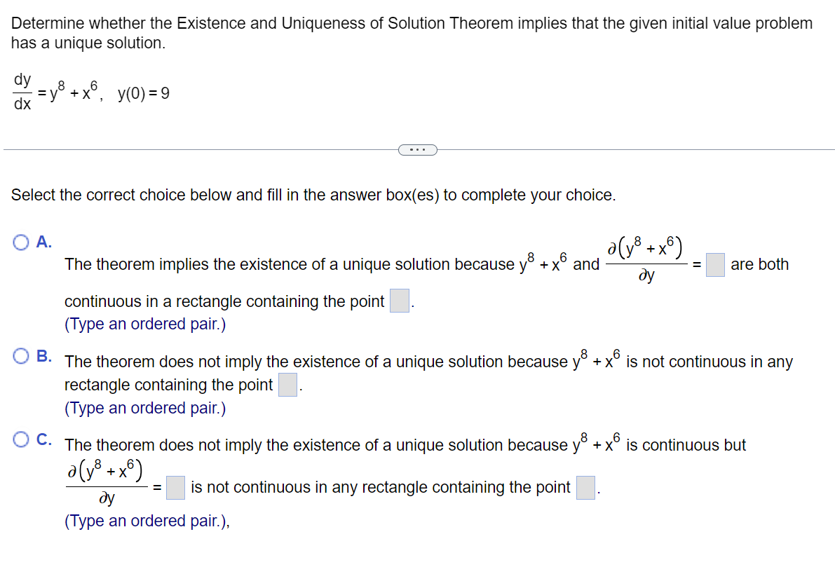 Solved Determine whether the Existence and Uniqueness of | Chegg.com