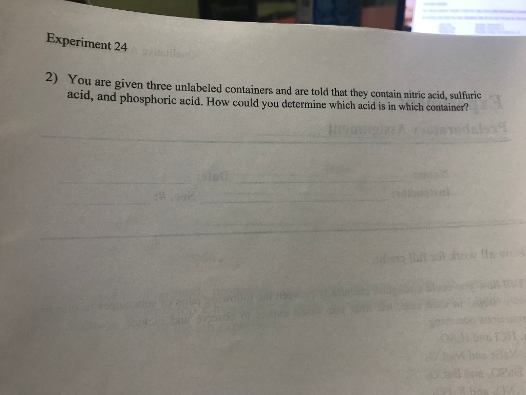 Solved Experiment 24 You are given three unlabeled | Chegg.com